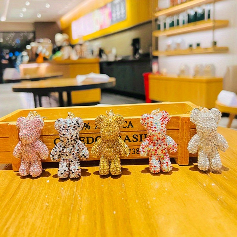 encrusted bear creative key chain full - Temu Australia