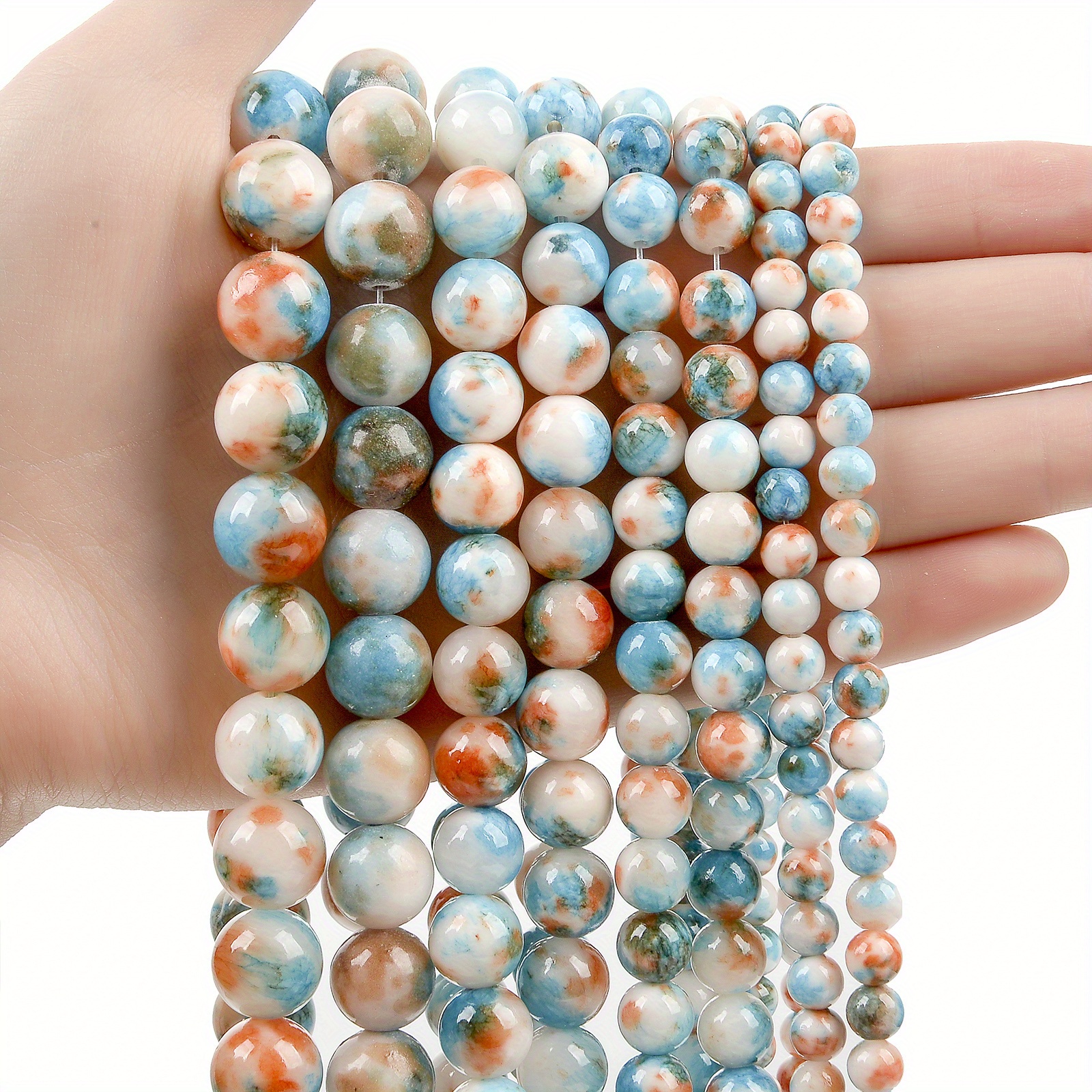 6-10mm Natural Stone Purple Persian Beads Round Loose Beads With Strand ...