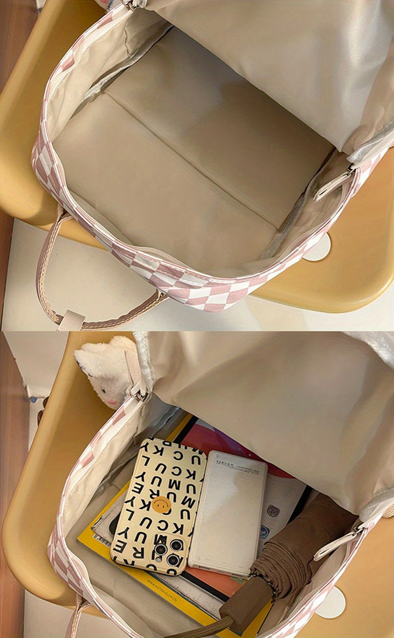 Modischer Karierter Rucksack Großer Kapazität Lässiger - Temu Germany