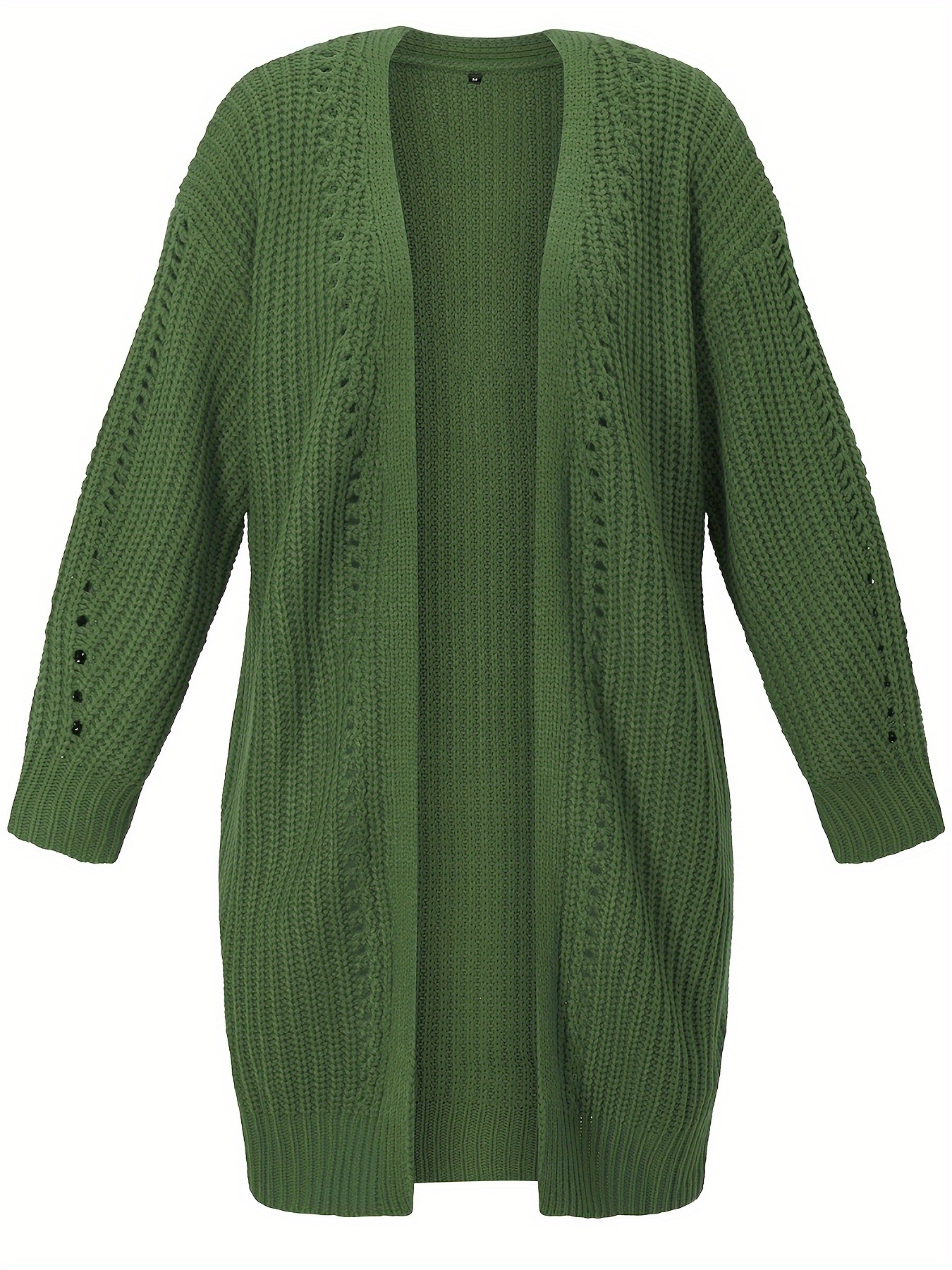 solid length knit cardigan casual long sleeve simple - Temu Australia