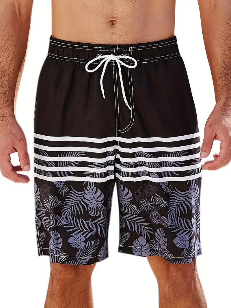 Palm Tree Stripe Shorts Mens Casual Allover Print Slightly Temu