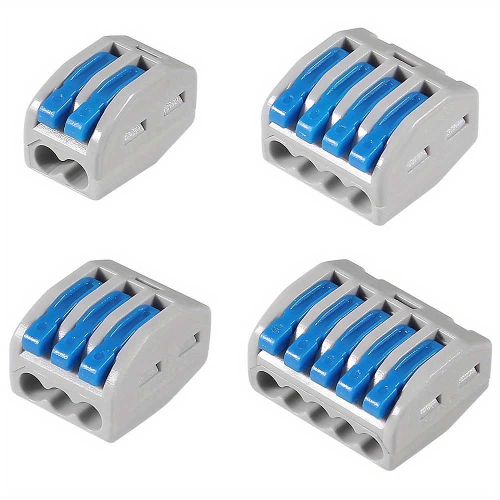 10pcs 2 3 4 5 Port Blue Press Type Fast Connector And Split Wire ...