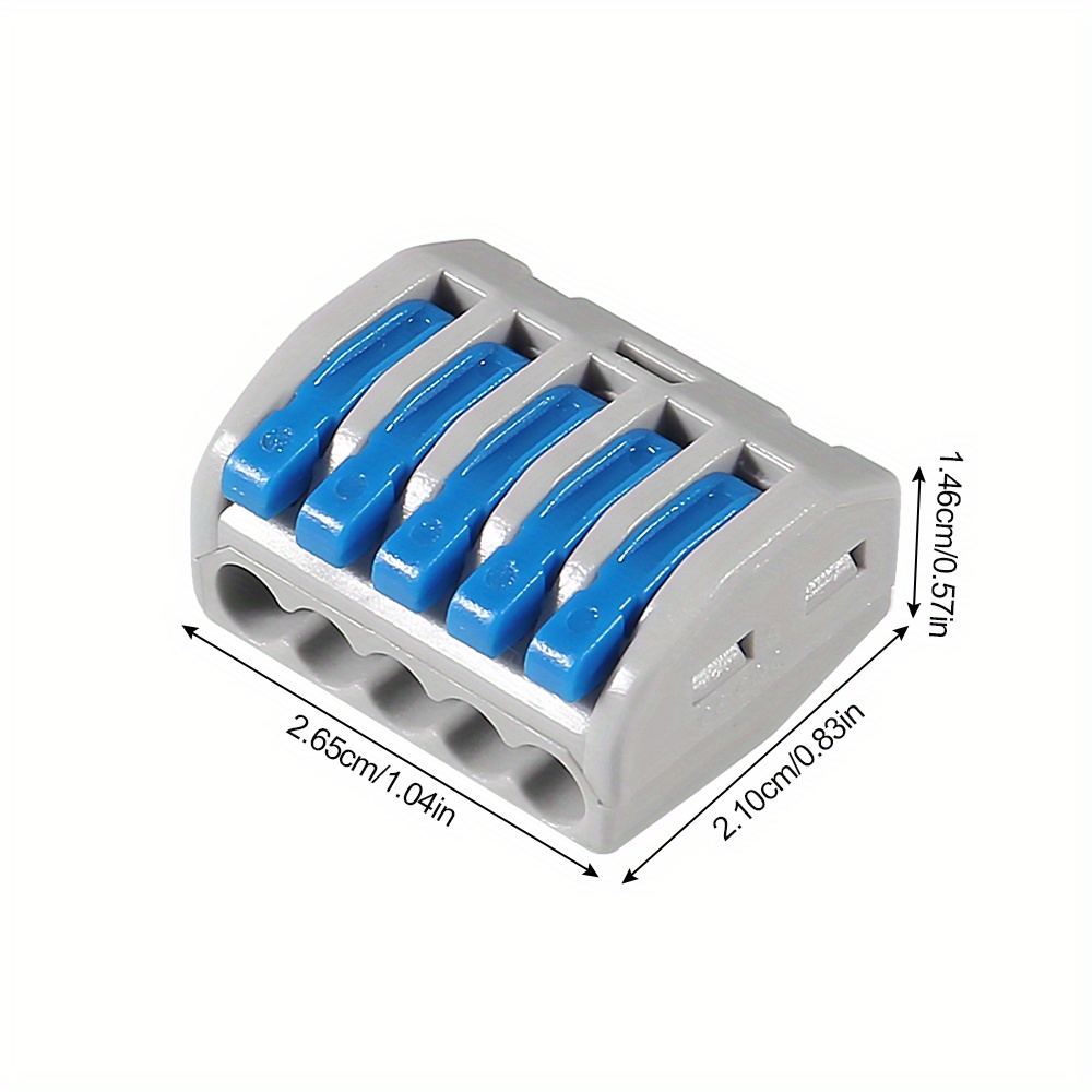 10pcs 2 3 4 5 Port Blue Press Type Fast Connector And Split Wire ...