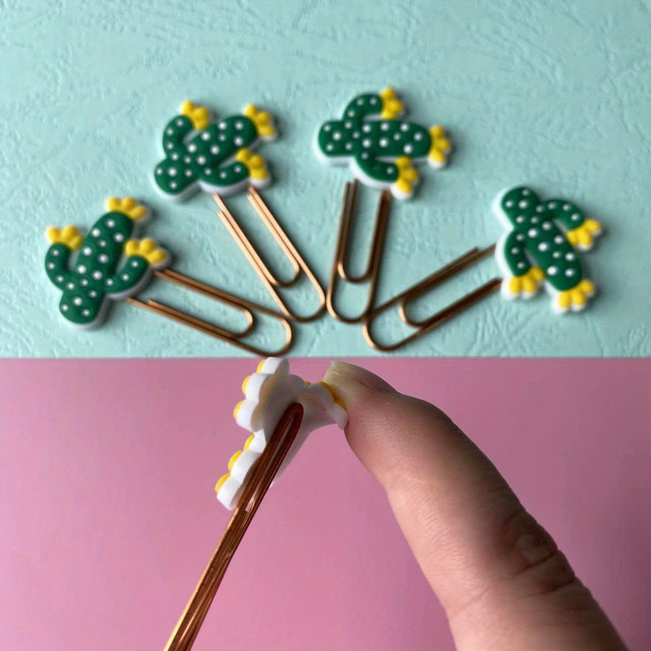 Creative Cartoon Cactus Paper Clips Lovely Metal Bookmarks - Temu