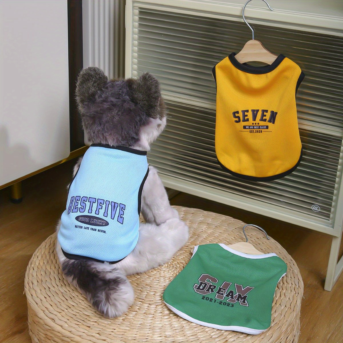 1pc Pet Cute Letter Graphic Print Tank Top Clothes For Dogs And Cats ...
