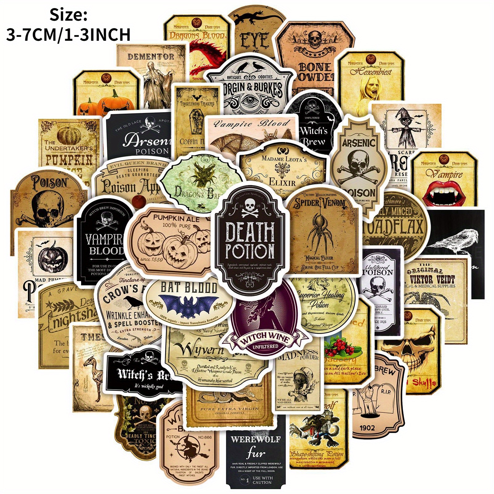 Retro Halloween Series Graffiti Stickers Suitable Motorcycle - Temu ...