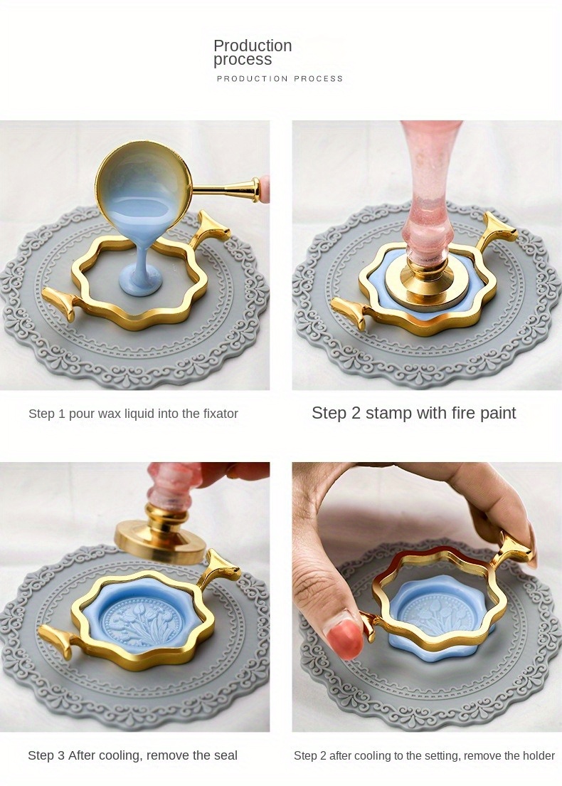 Round Flower Wax Seal Stamp Ring Stamp Ring Shape Holder - Temu