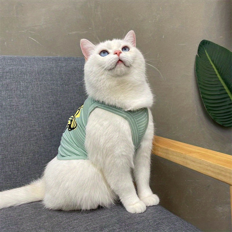 Summer Thin Pet Kitten Clothes Breathable Sleeveless Cute Cat Vest ...