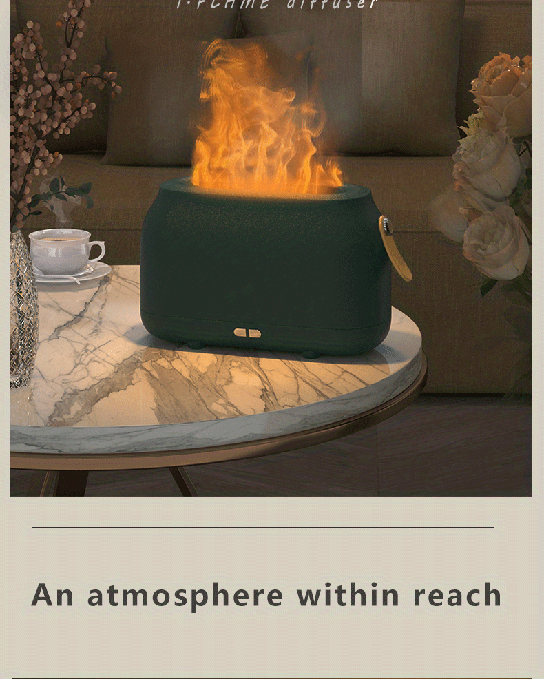 New Wood Grain Cloud Mist Flame Humidifier Aromatic Diffuser - Temu