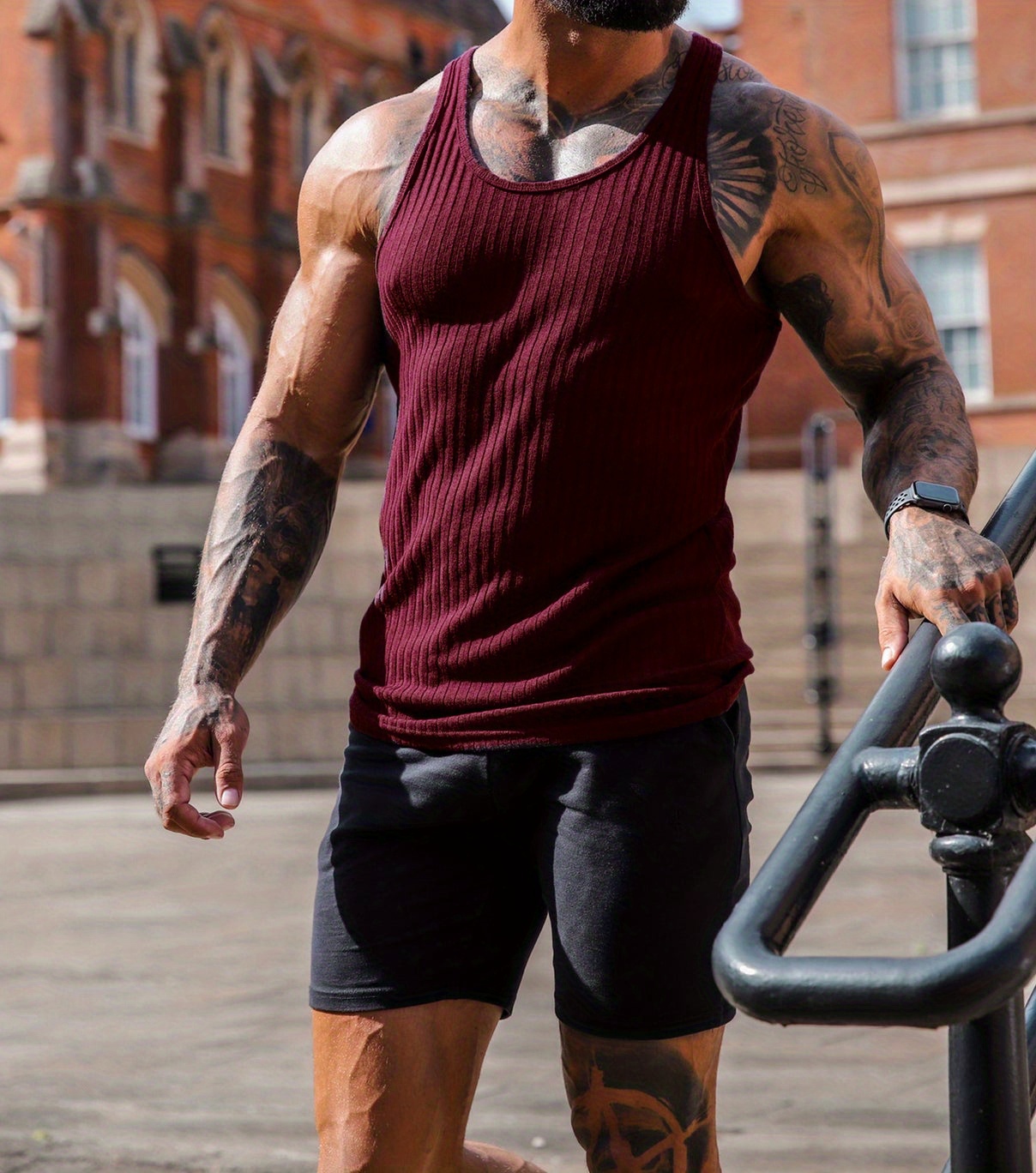 Men's Breathable Tank Top Casual Quick Drying Stretch Crew - Temu Australia