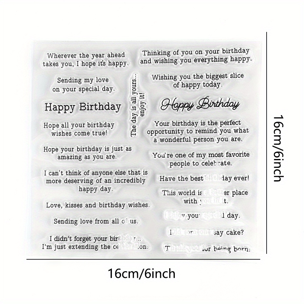 Birthday Sentiments Stamp And Cutting Dies Set For Diy Scrapbooking ...