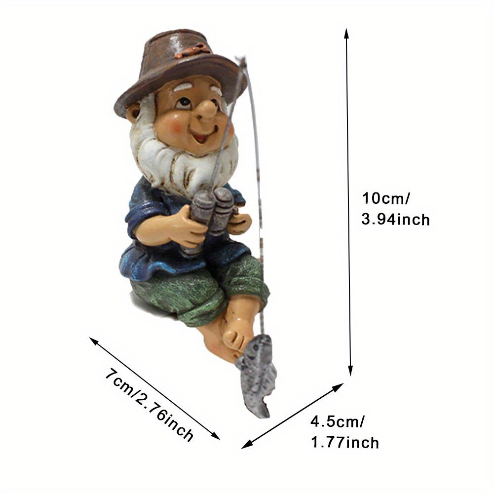 Fishing Gnome Statue Outdoor Art Statues Dwarf Sculpture Naughty Gnome ...