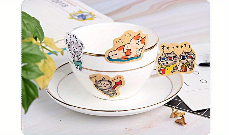 Cat Stickers Diy Journal Diary Mobile - Temu Canada