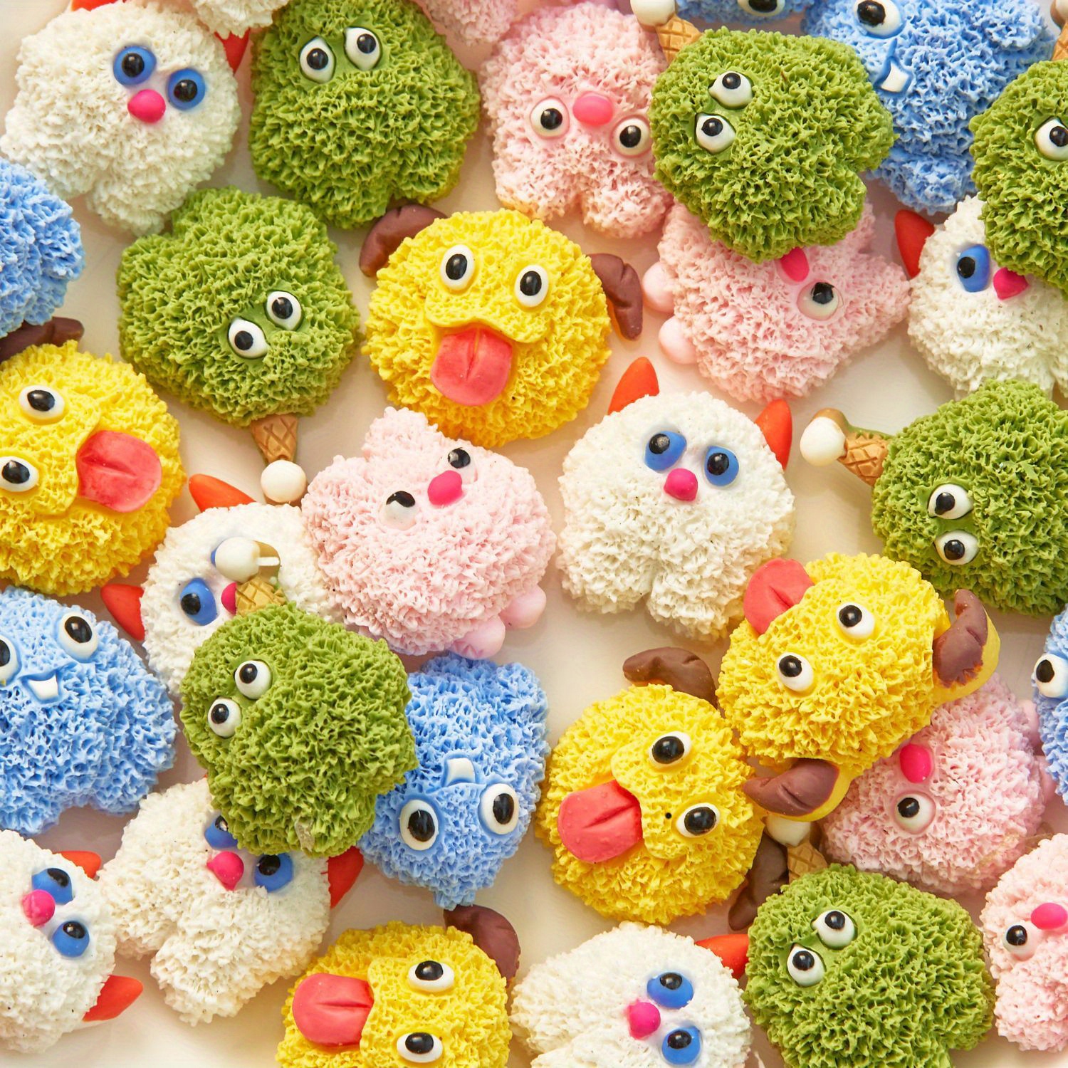 green fur monster cute little cartoon resin accessories - Temu Canada