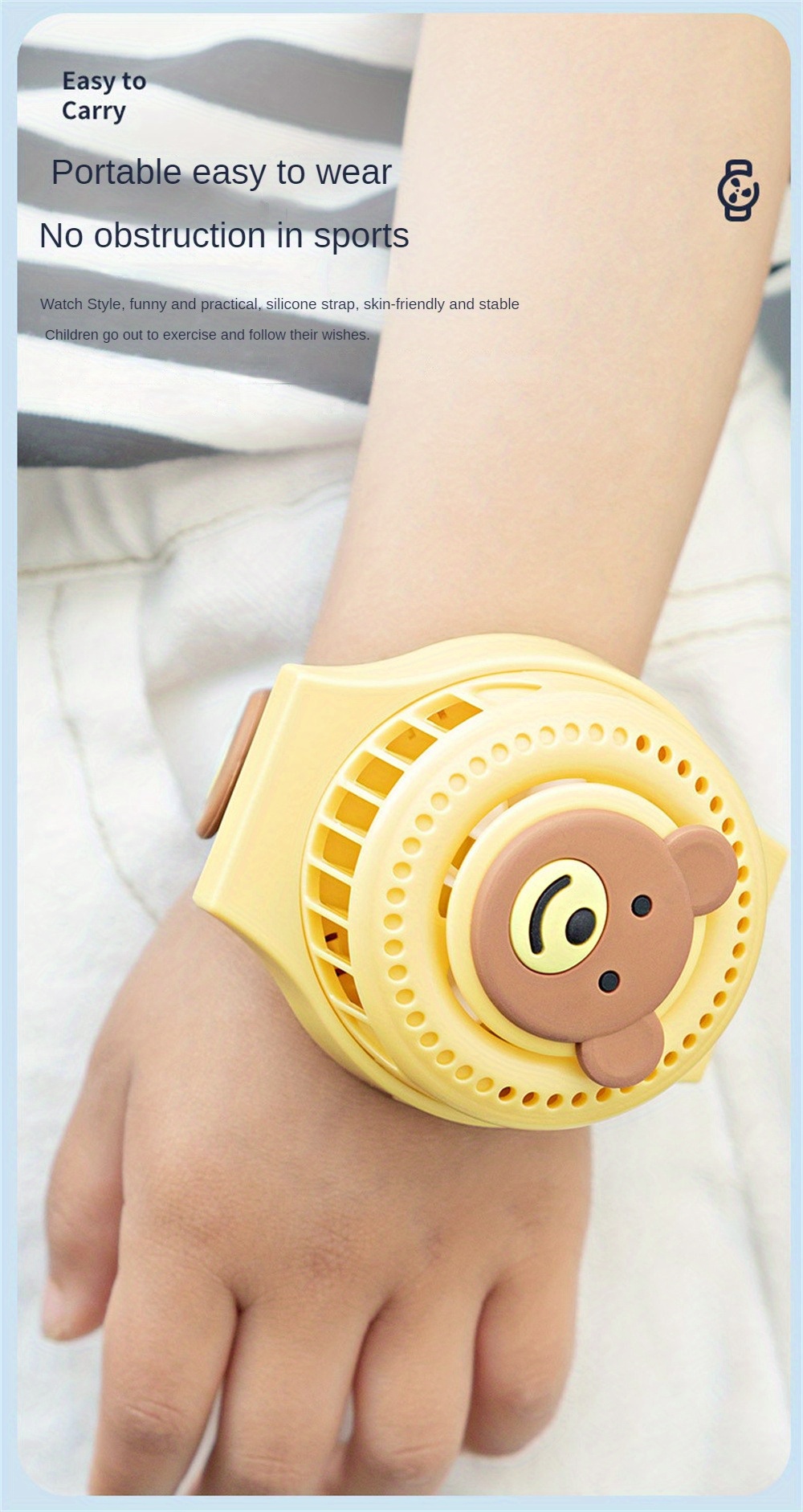 Cute Cartoon Rabbit Mini Watch Design Bladeless Air Cooler - Temu ...