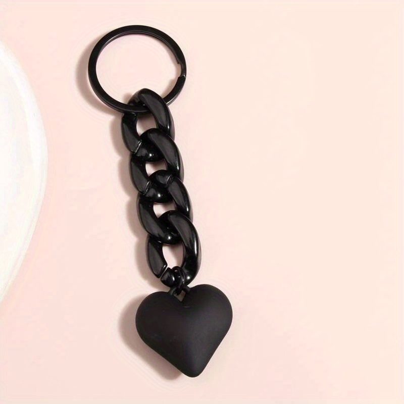 Chain Heart Car Keychain For Men Ornament Acrylic Pendant - Temu New ...