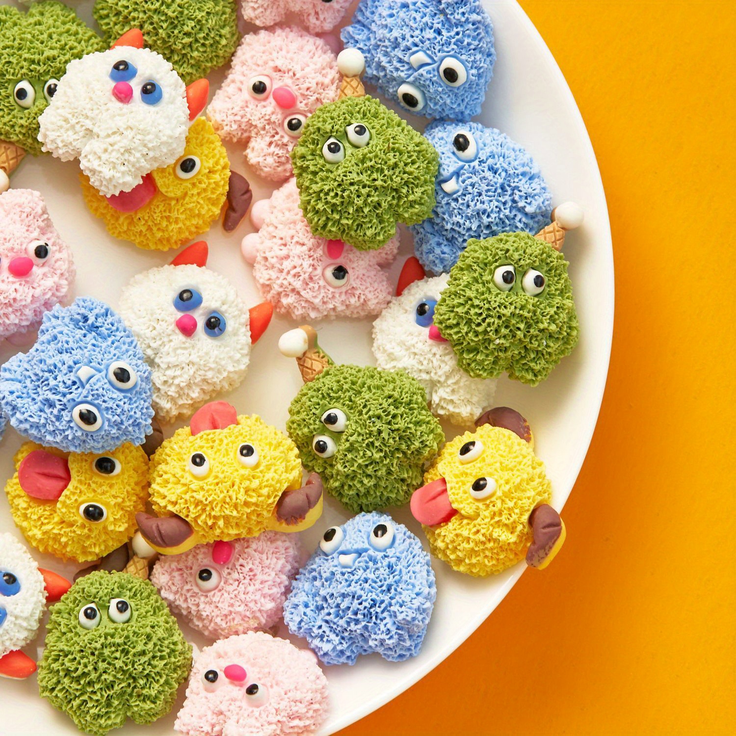 green fur monster cute little cartoon resin accessories - Temu Canada