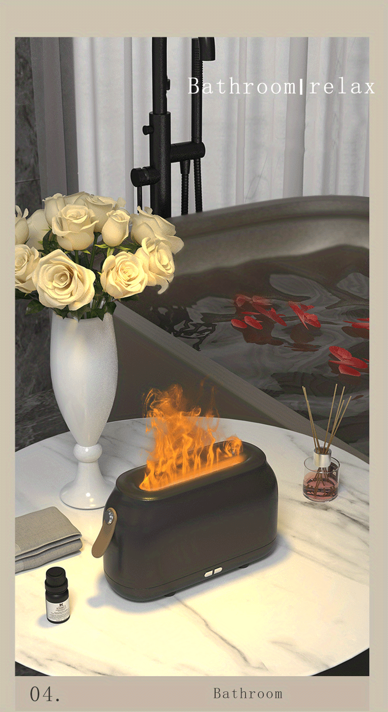 New Wood Grain Cloud Mist Flame Humidifier Aromatic Diffuser - Temu