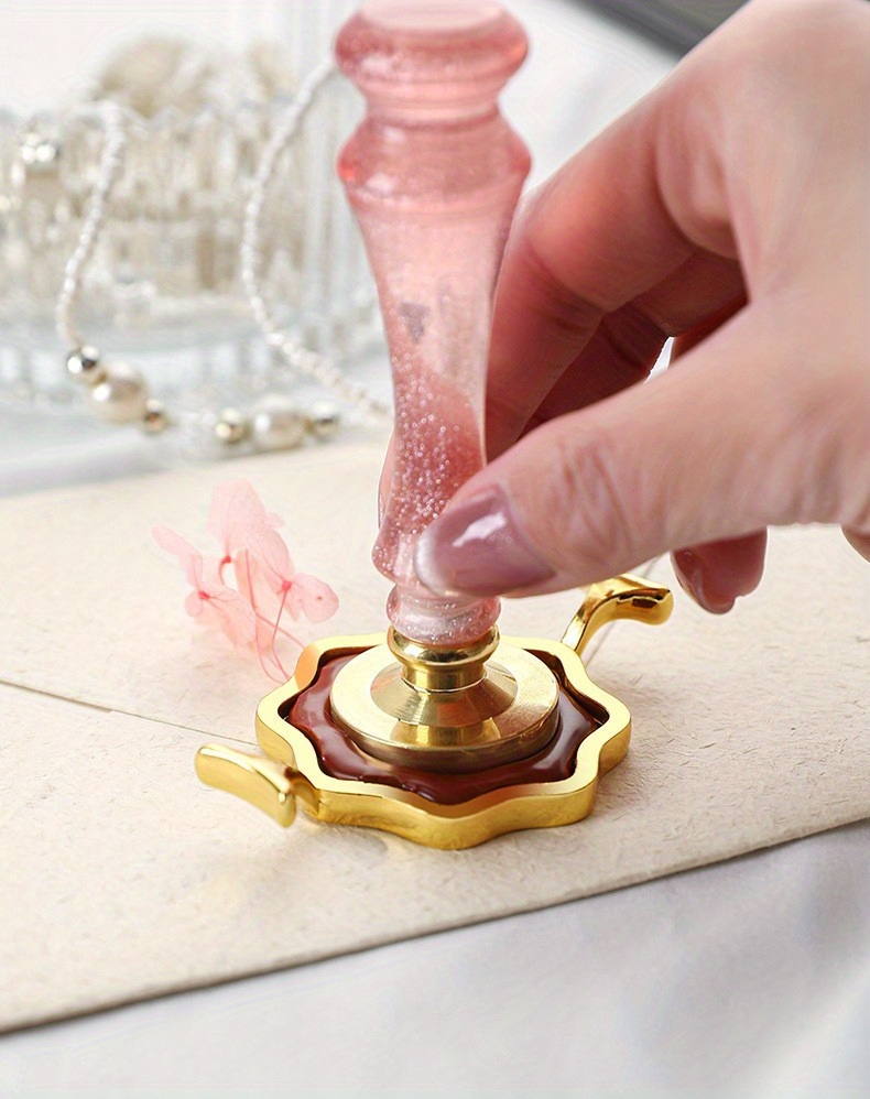 Round Flower Wax Seal Stamp Ring Stamp Ring Shape Holder - Temu