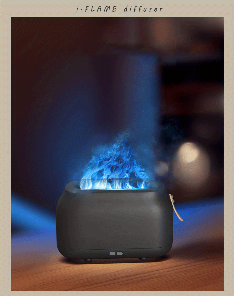 New Wood Grain Cloud Mist Flame Humidifier Aromatic Diffuser - Temu