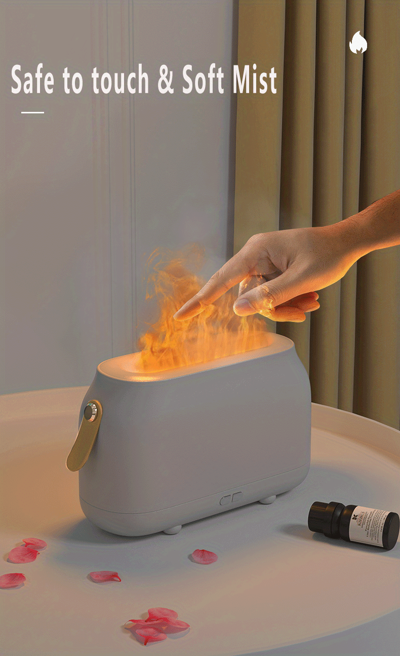 New Wood Grain Cloud Mist Flame Humidifier Aromatic Diffuser - Temu