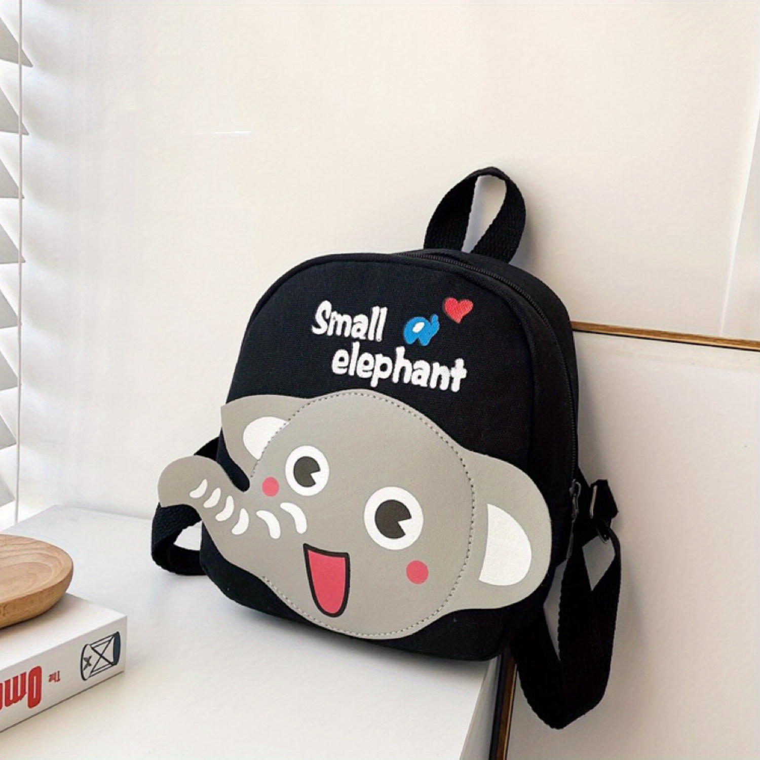 Children's Cartoon Rabbit Elephant Backpack Zipper Canvas - Temu Australia