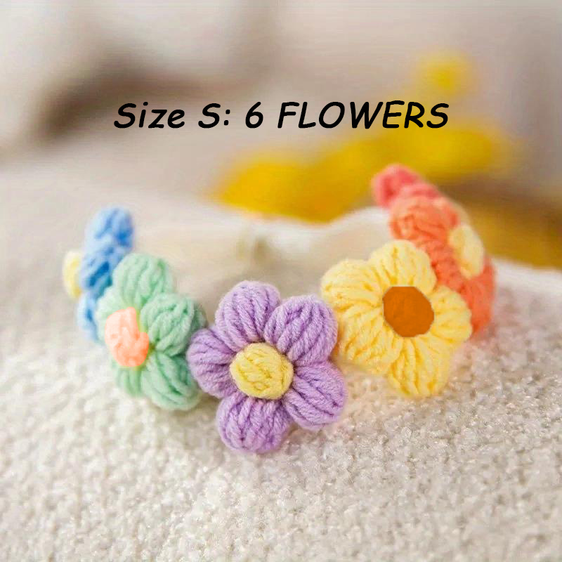 Sweet Flower Cat Collar Hand Knitted Pet Decoration Cute Kitten Collar ...
