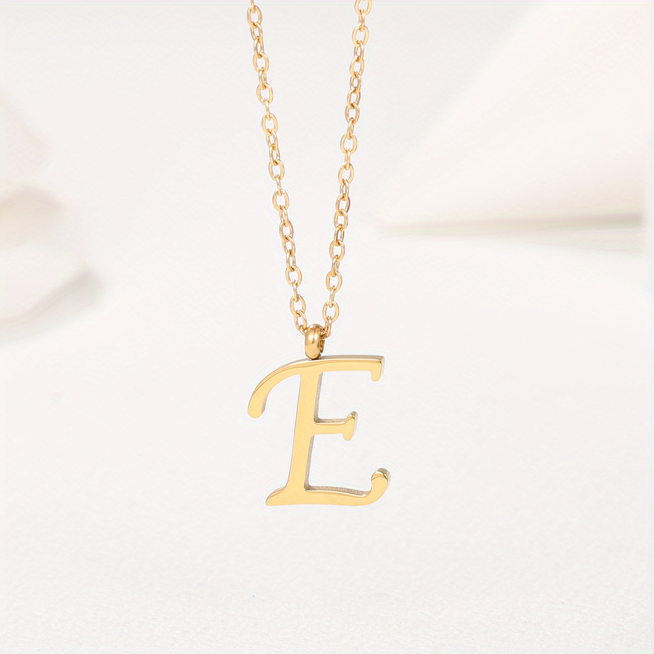 Stainless Steel 18k Gold Plated A M Initial Letter Pendant Necklace ...
