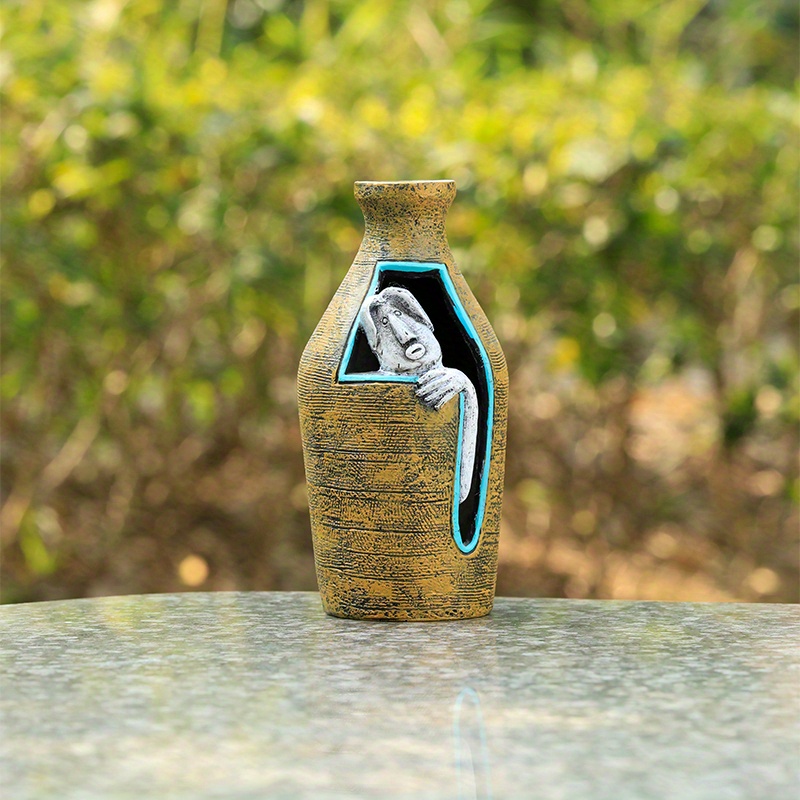 1pc Resin Vase Ornament Garden Decoration Craft Pots Planters Container ...