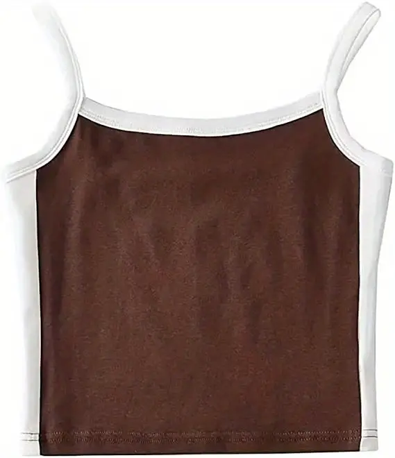 Contrast Trim Crop Cami Top Y2k Sexy Backless Casual Top Temu Australia