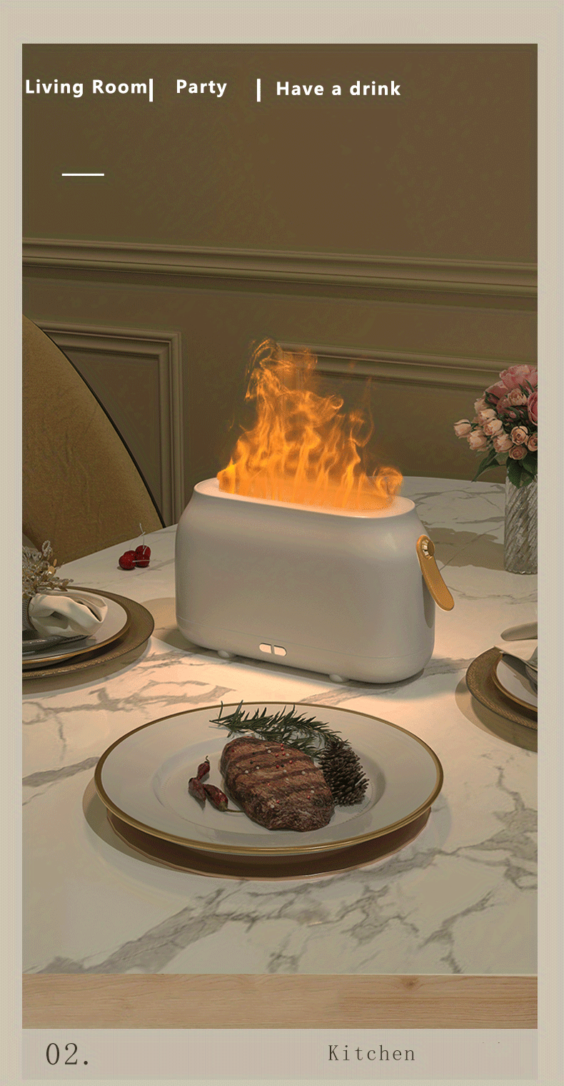 New Wood Grain Cloud Mist Flame Humidifier Aromatic Diffuser - Temu