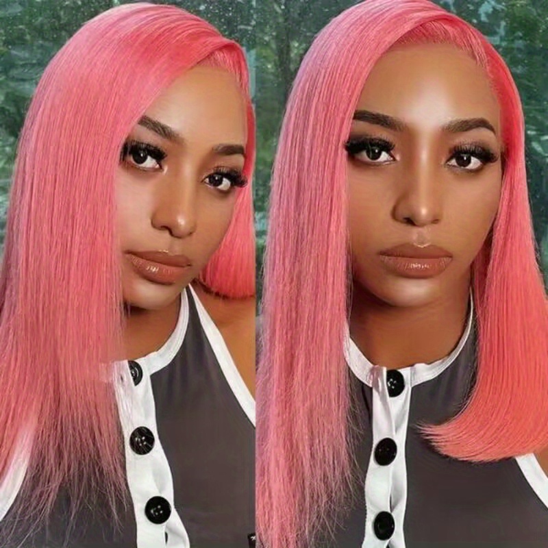 Candy Luxe Short Pink 13x4 Lace Front Shoulder Length - Temu Australia