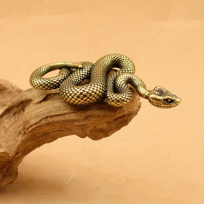 Brass Retro Distressed Fine Carving Zodiac Snake Life - Temu Australia