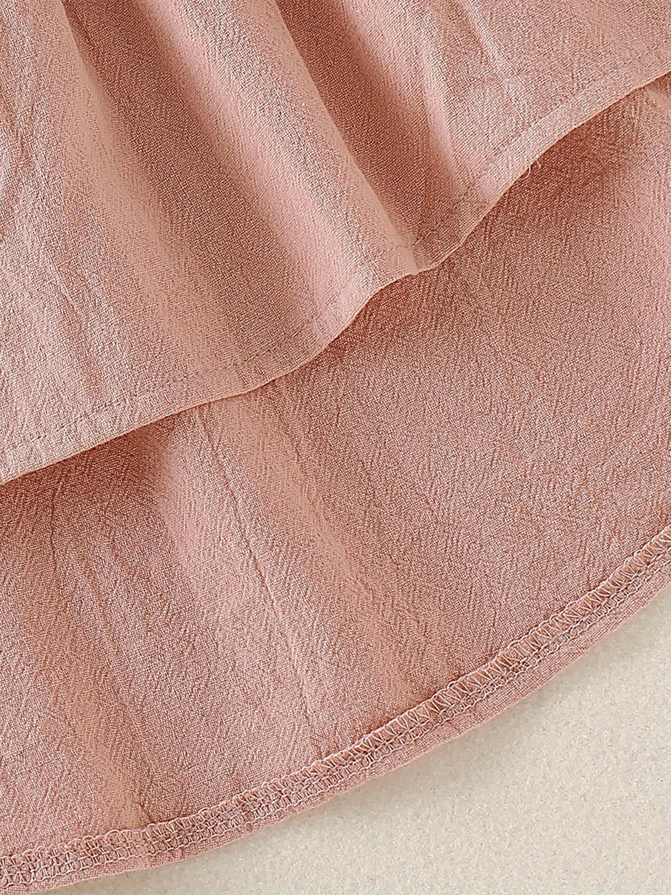 baby girls casual plain color ruffle trim dress clothes - {region_name}