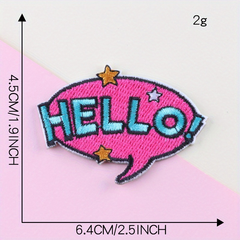 English Letter Cloth Patch Embroidery Label Chat Box Patch - Temu United