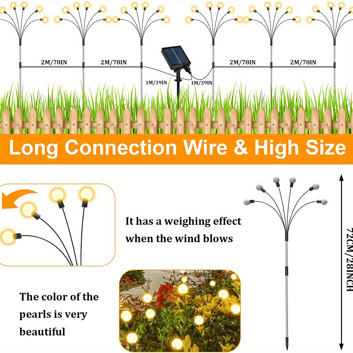 1pc Firefly Lights Solar Outdoor Swaying - Temu Australia