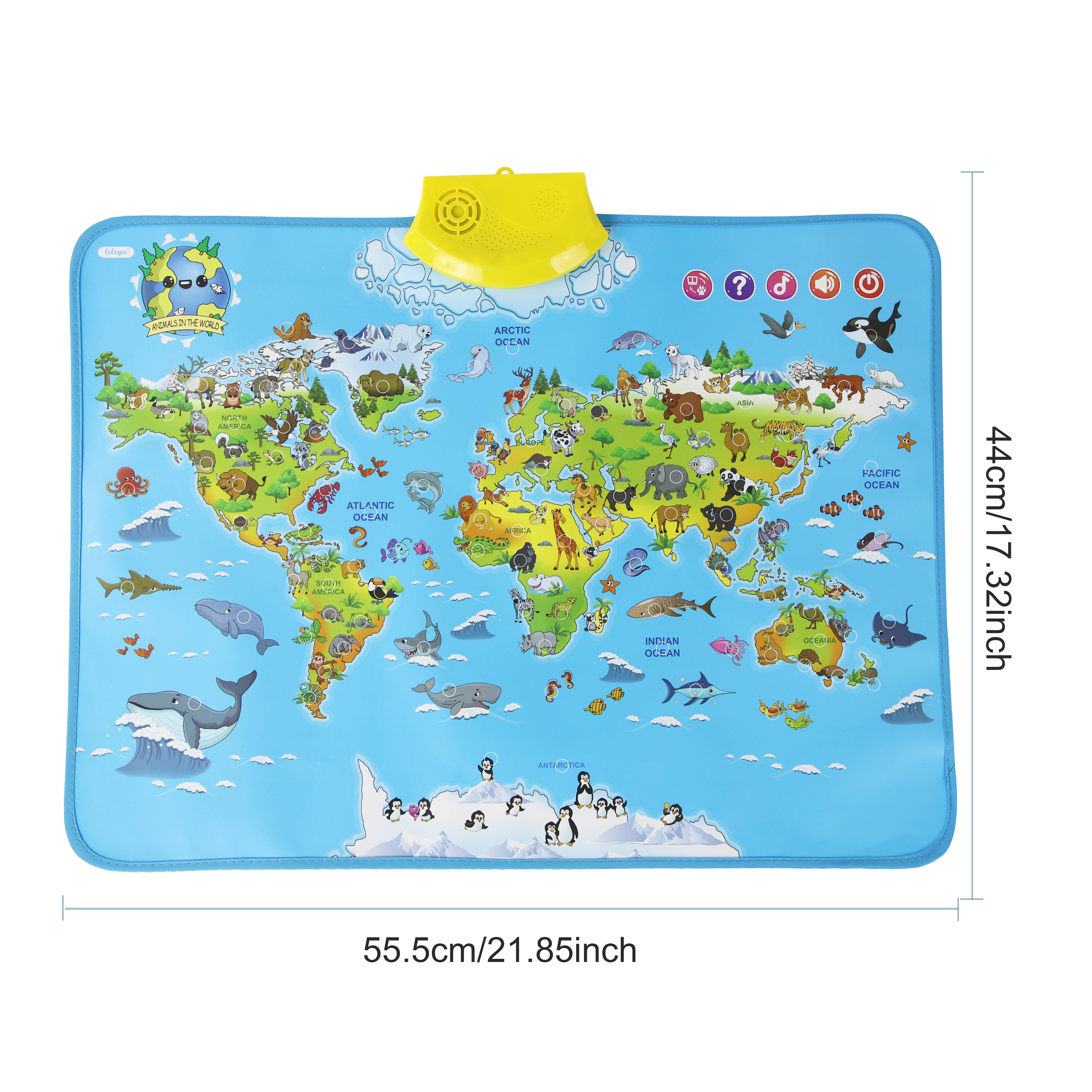 Electronic Interactive Animal World Map Early Educational - Temu