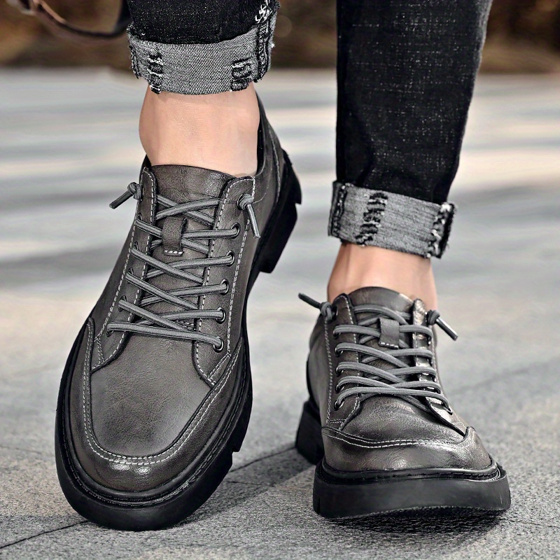 Mens Stitch Lace Up Formal Shoes Wear Resistant Rubber Sole Non Slip ...