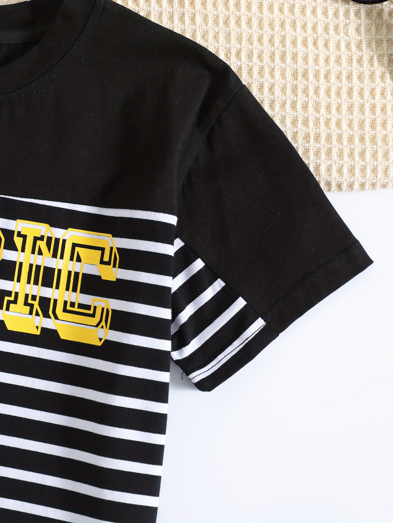 Boys "music" Striped Short Sleeves Round Neck T shirt Tee - Temu Norway