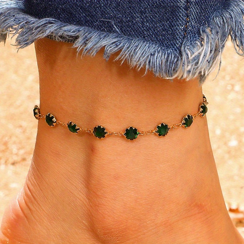 Bohemian Irregular Beaded Chain Anklet Shiny Dainty Chain - Temu ...