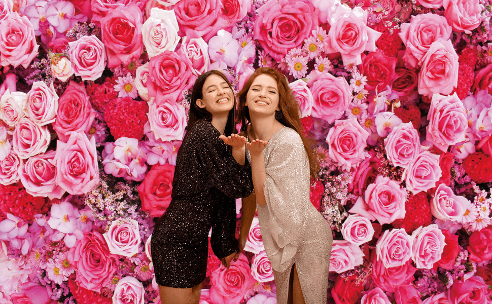 Rose Flowers Backdrop Photo Background Bridal Baby - Temu