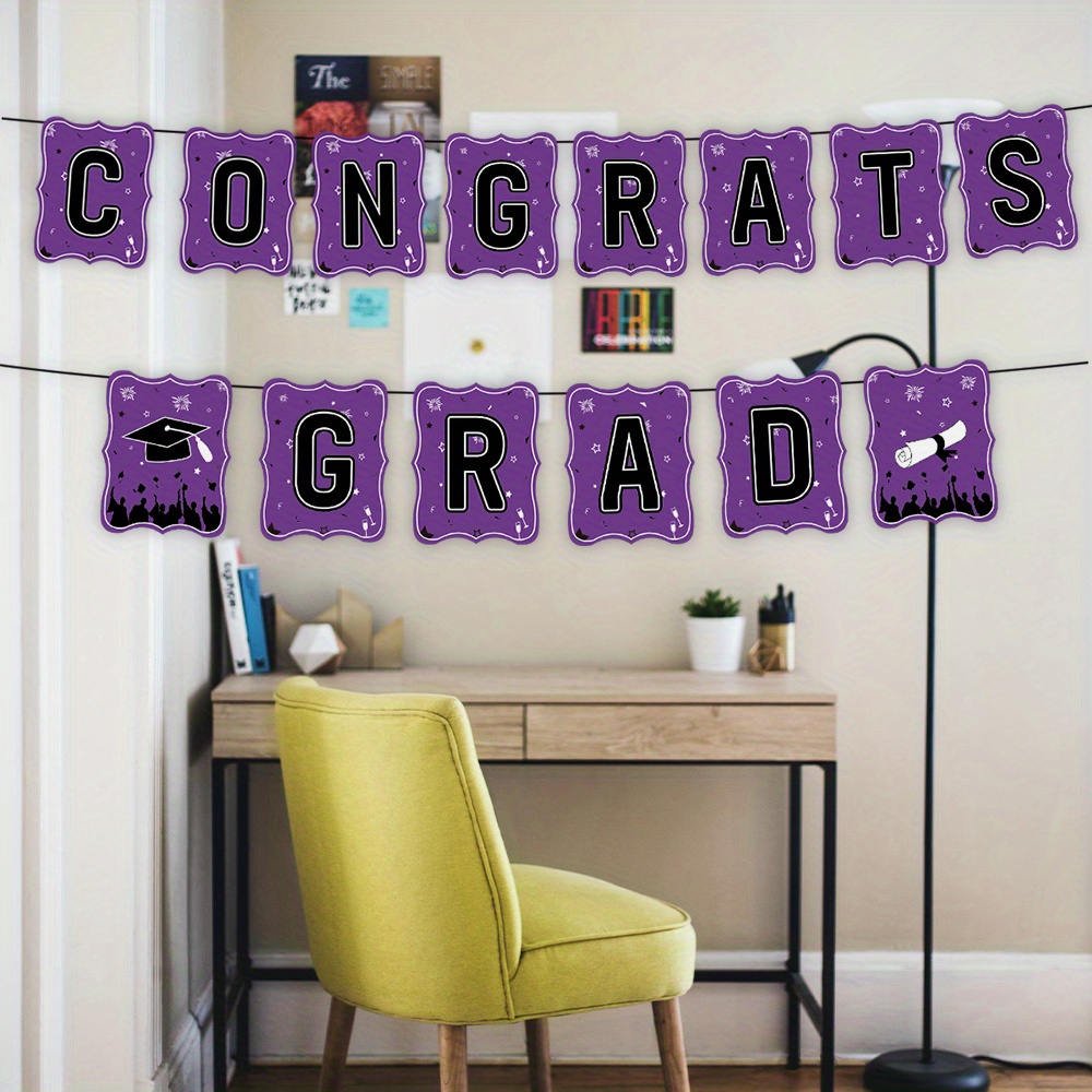 1pc Graduation Season Banner Graduation Party Pull Flag Wall Decoration ...