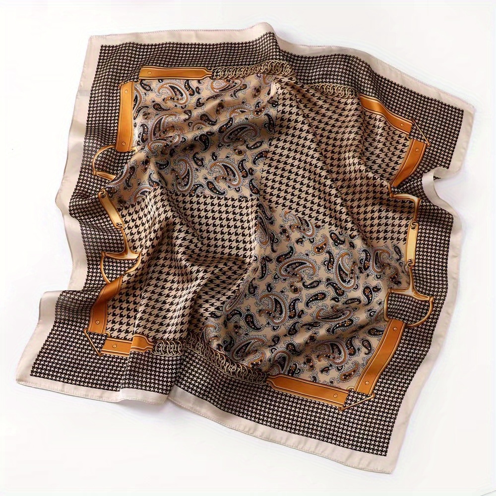 multi graphic square scarf simple silk neckchief - Temu Australia