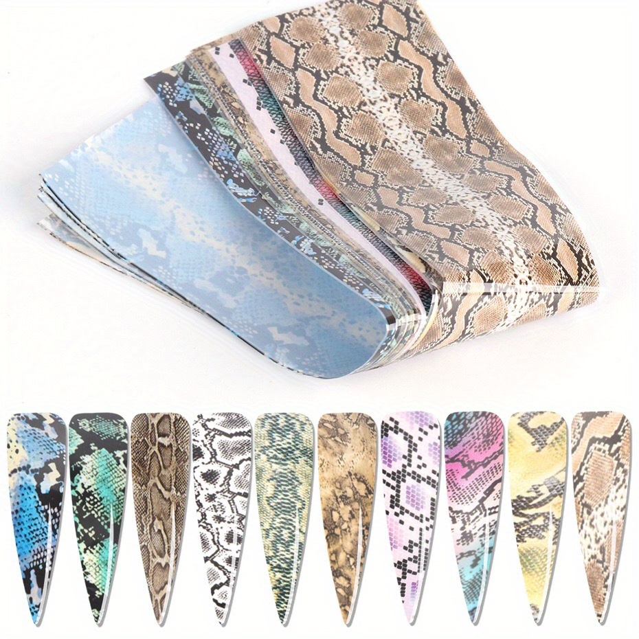 Snake Print Nail Foils Leopard Wild Animal Skin Transfer - Temu United ...