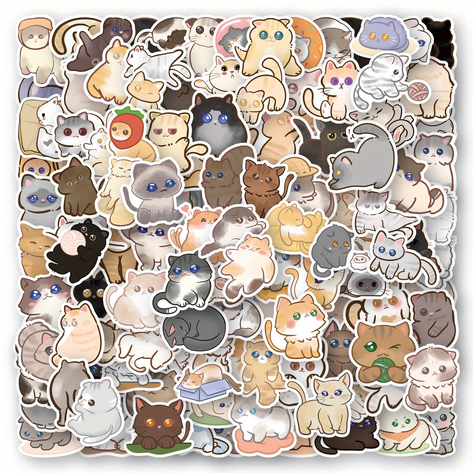 Cartoon Cat Stickers Waterproof Stickers Laptop Guitar - Temu Switzerland