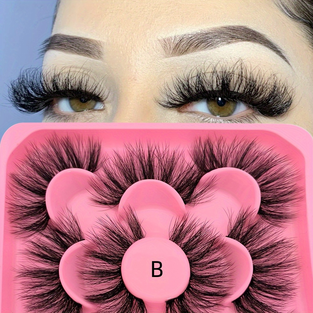 Extra long Fluffy Faux Mink Waterproof False Eyelashes - Temu