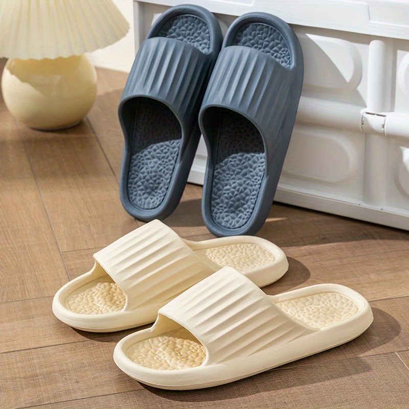 Mens Lightweight Non Slip Open Toe Quick Drying Slides For Bathroom ...