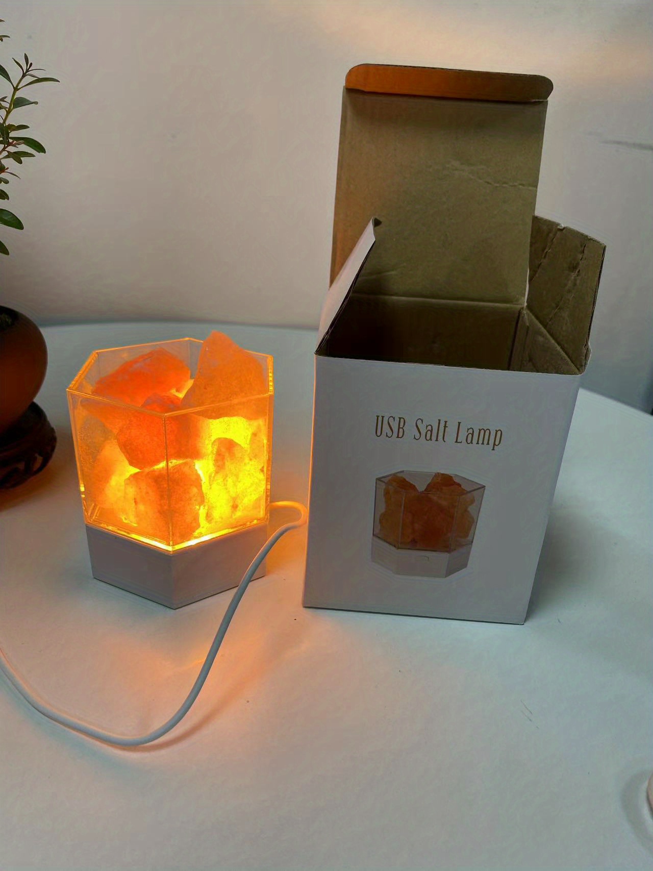 Usb Himalayan Salt Lamp Rock Salt Night Light Usb Plug - Temu