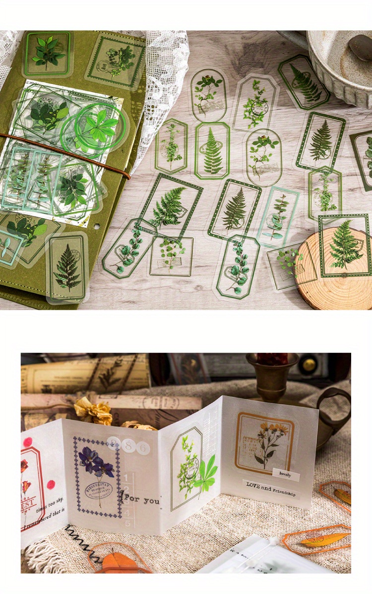 Pack Floral Pet Sticker Retro Plant Border Diary - Temu Norway