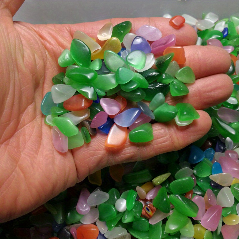 Brighten Aquarium Colorful Glass Pebbles - Temu